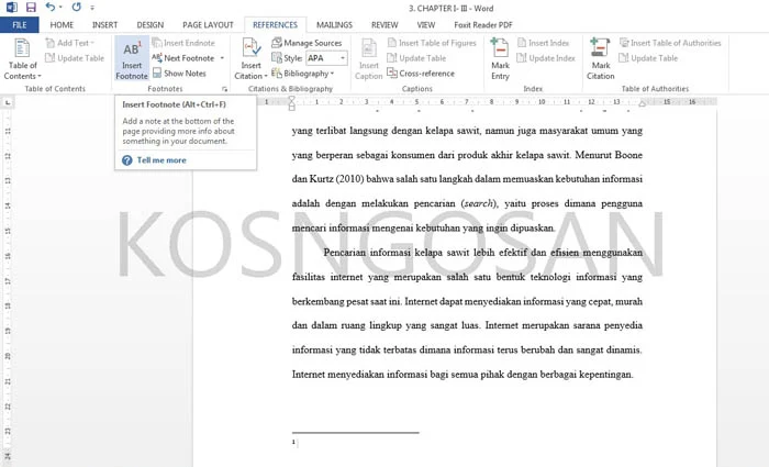 Contoh FootNote Skripsi dan Jurnal yang Baik dan Benar - KOSNGOSAN