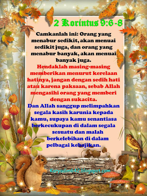 SENI MEMBENTUK GAMBAR: 2 Korintus 9:6-8, MEMBERI DENGAN SUKACITA