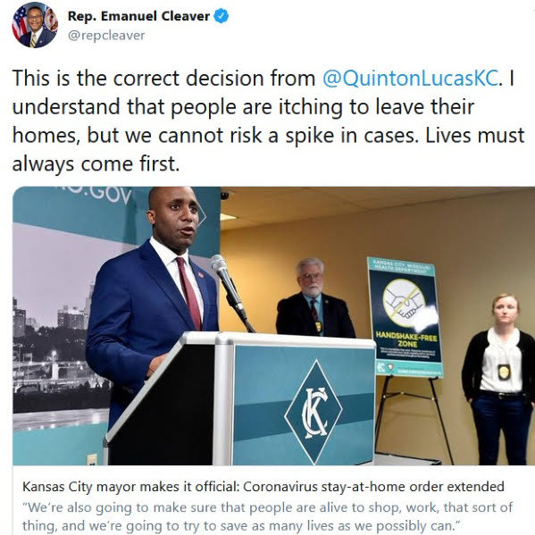 Congressman Cleaver Supports Mayor Quinton Lucas On Extended Kansas ...