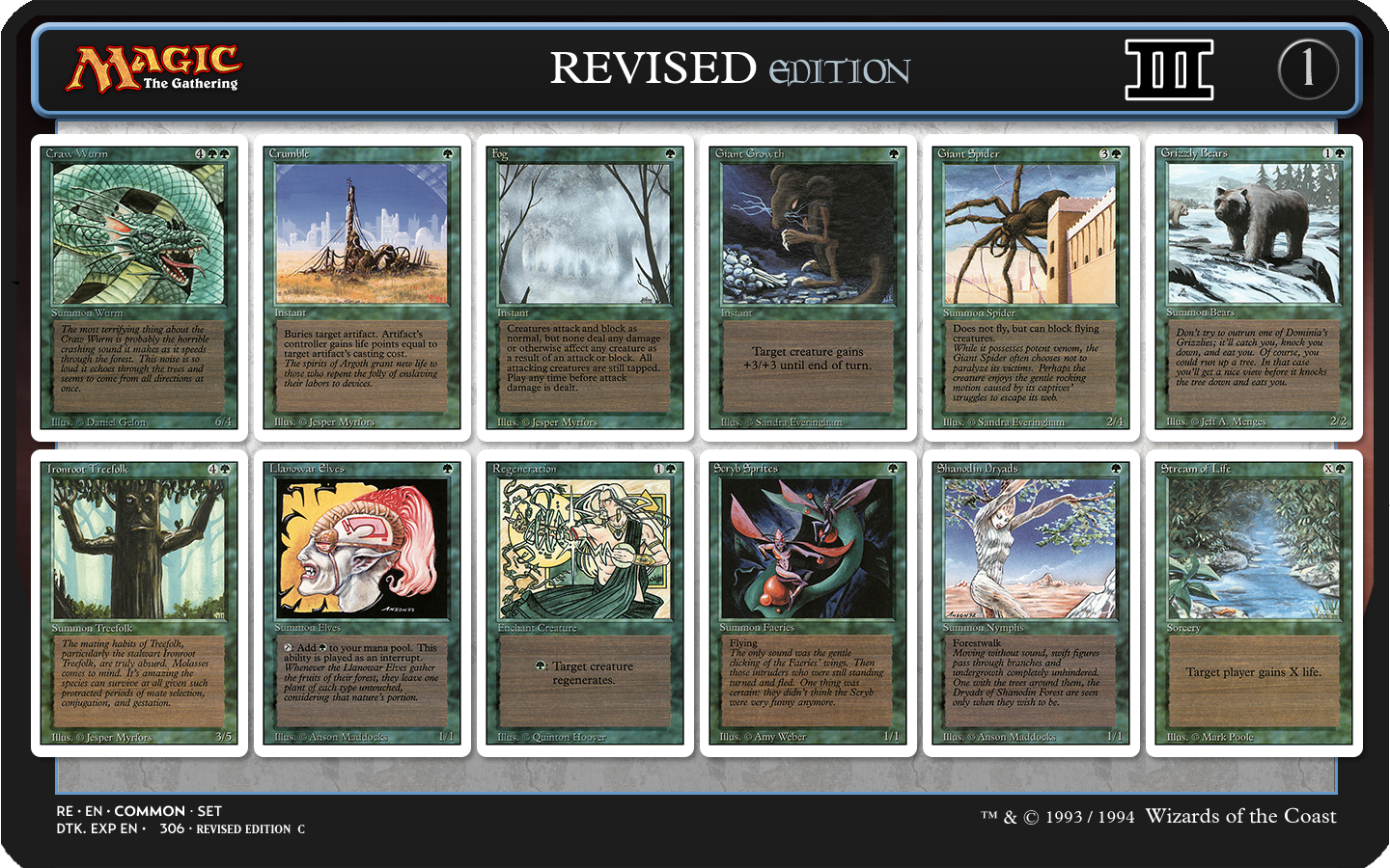 Magic The Gathering - Ediciones - 1993 - 2015: MTG - Revised Edition ...