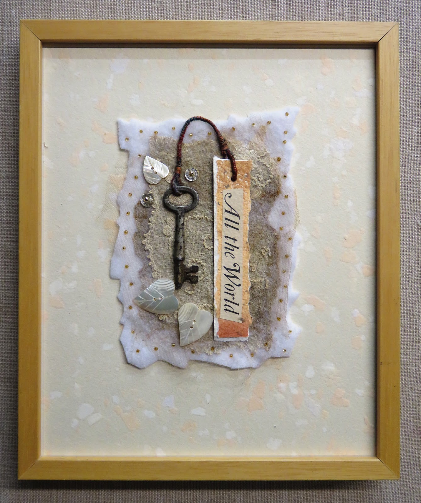 Art In Stitches: Tagged and framed KEYS!
