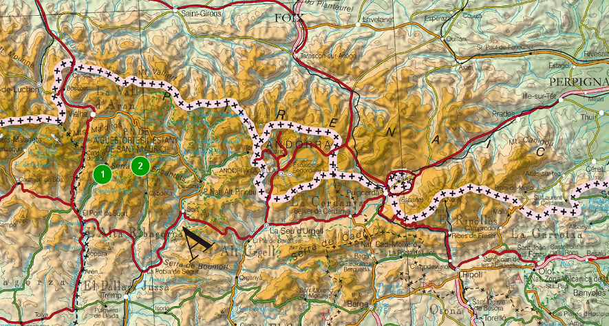 Sendas de Burgos: Mapa del Pirineo Catalán
