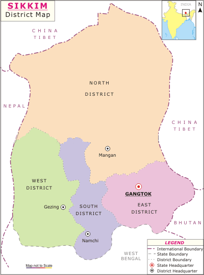 Map Of India: sikkim-district-map
