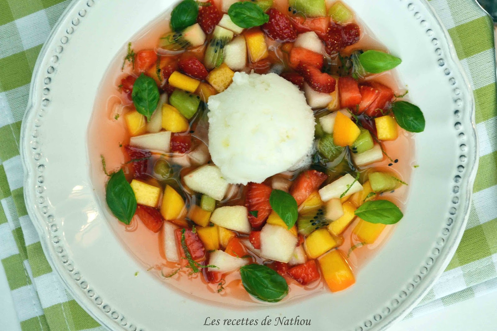 Ma cuisine au fil de mes idées...: Minestrone de fruits et sorbet au citron
