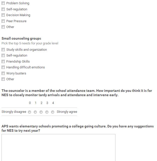 Elementary Counseling Blog: End-of-Year Staff Needs Assessment
