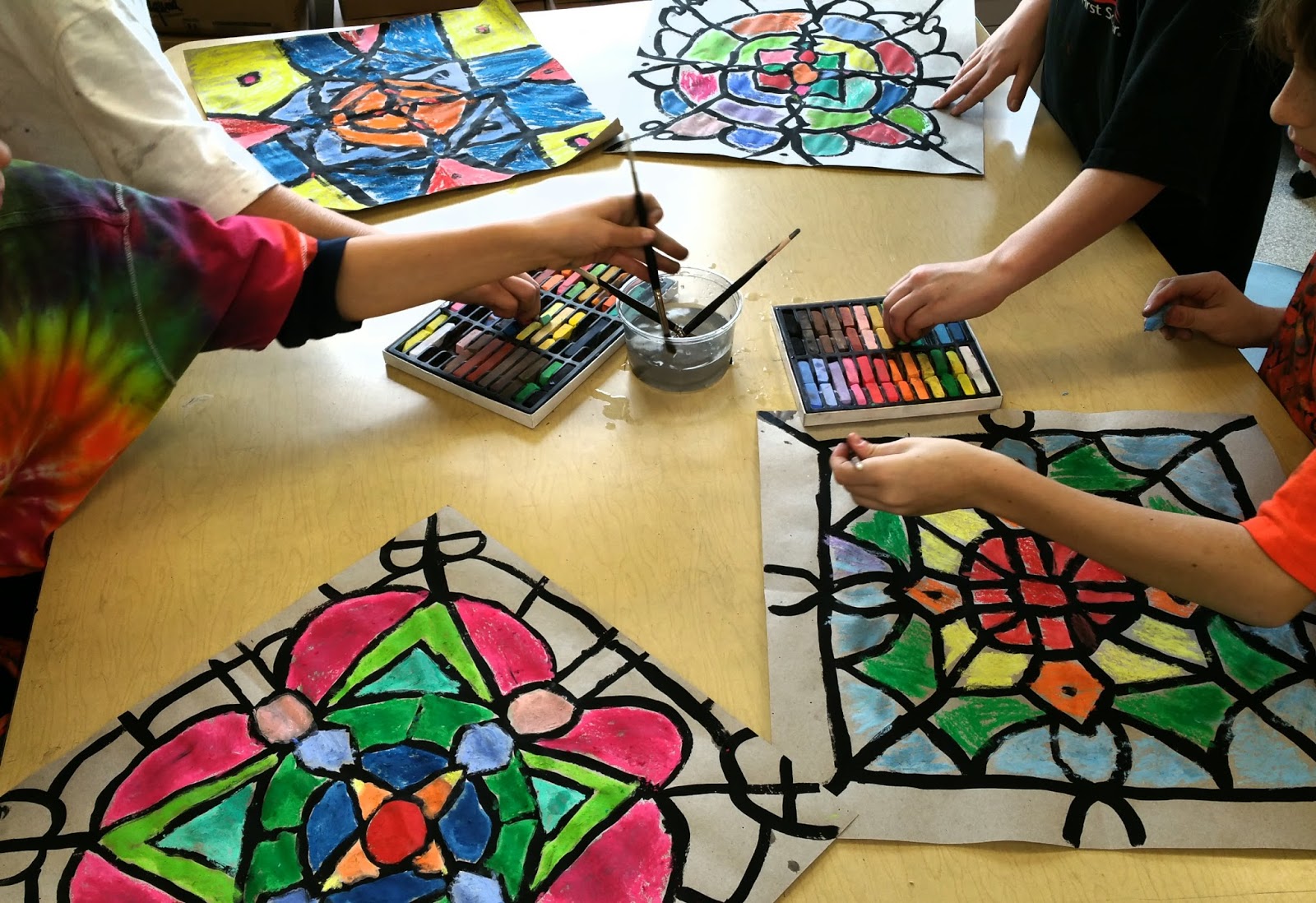 Paintbrush Rocket: 4th Grade Mandalas with Chalk Pastels