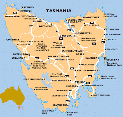 Tasmania Map Pictures | Map of Australia Region Political