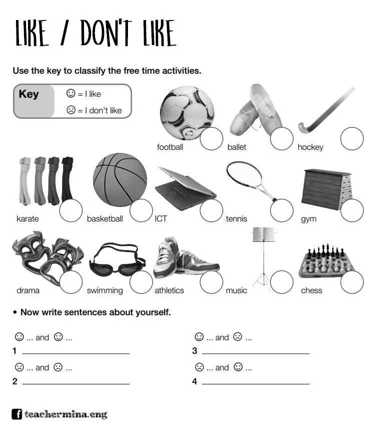 Teachermina: [activity] like / don't like
