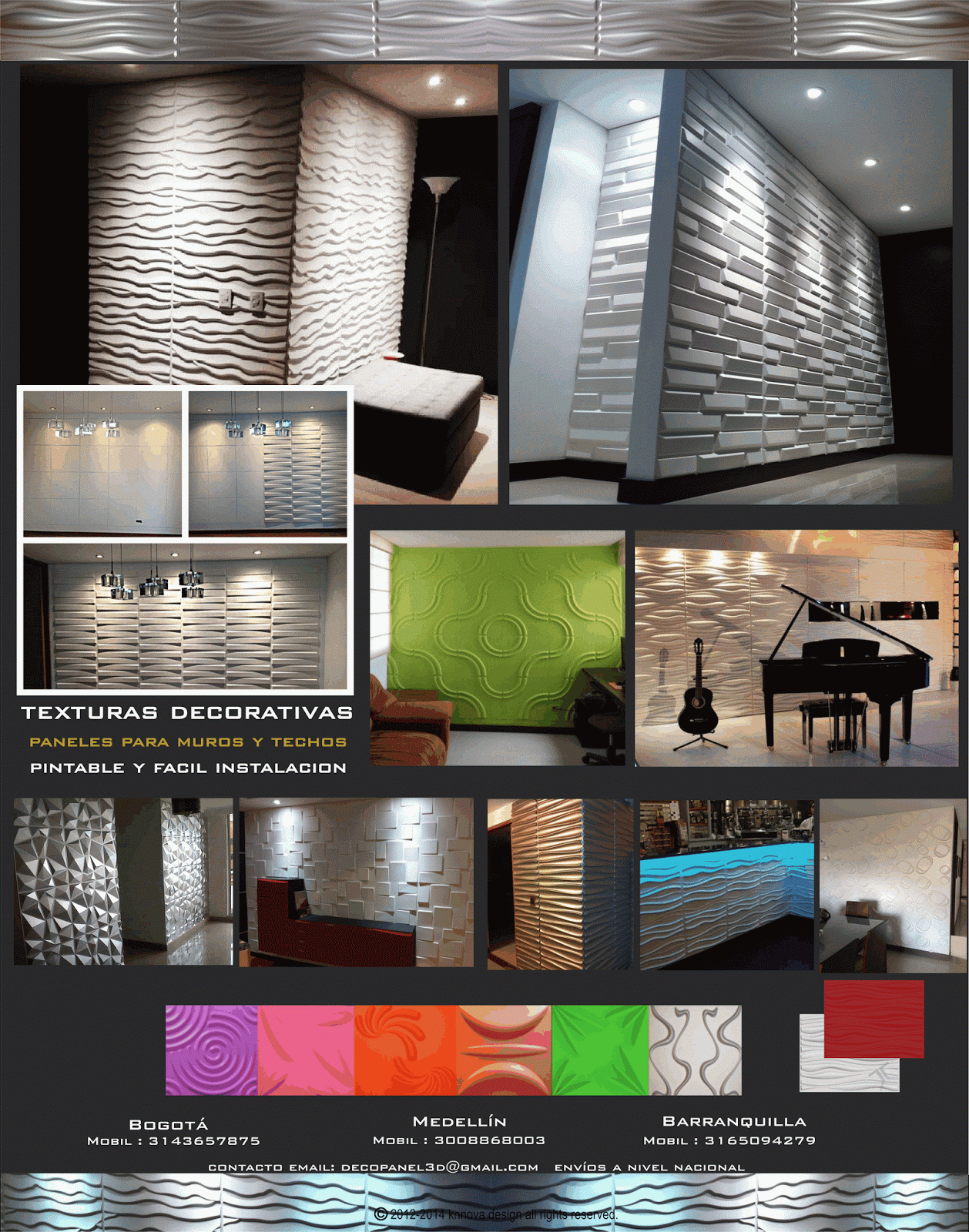 Deco panel 3D, Texturas decorativas para espacios arquitectonicos ...