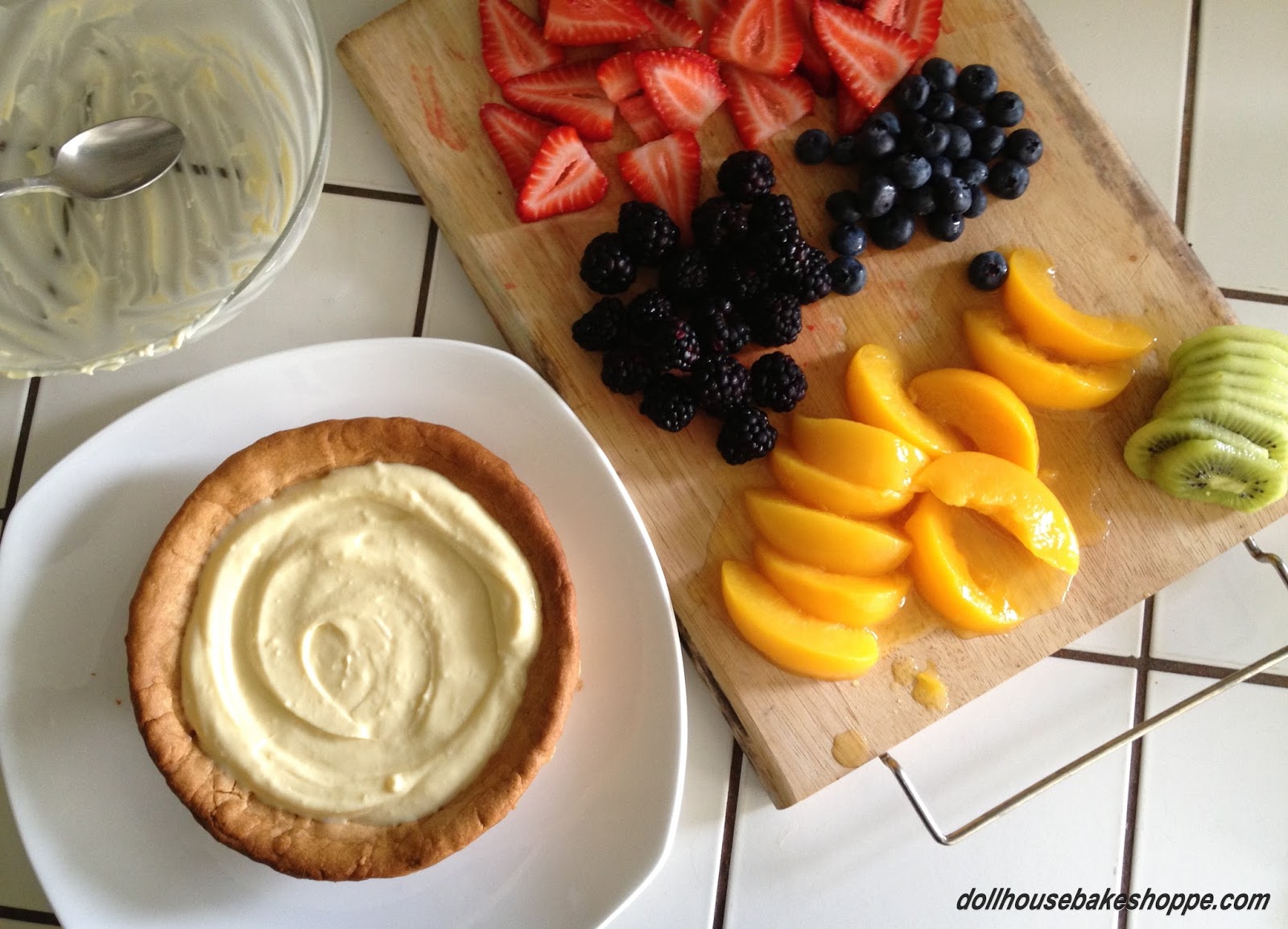 Homemade Fresh Fruit Tart With Vanilla Custard Pastry Cream - The ...