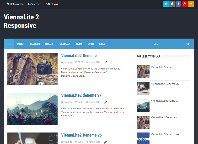 ViennaLite2 Kişisel Blogger Teması Türkçe - KODBLOGCUM | Kod Paylaşımı