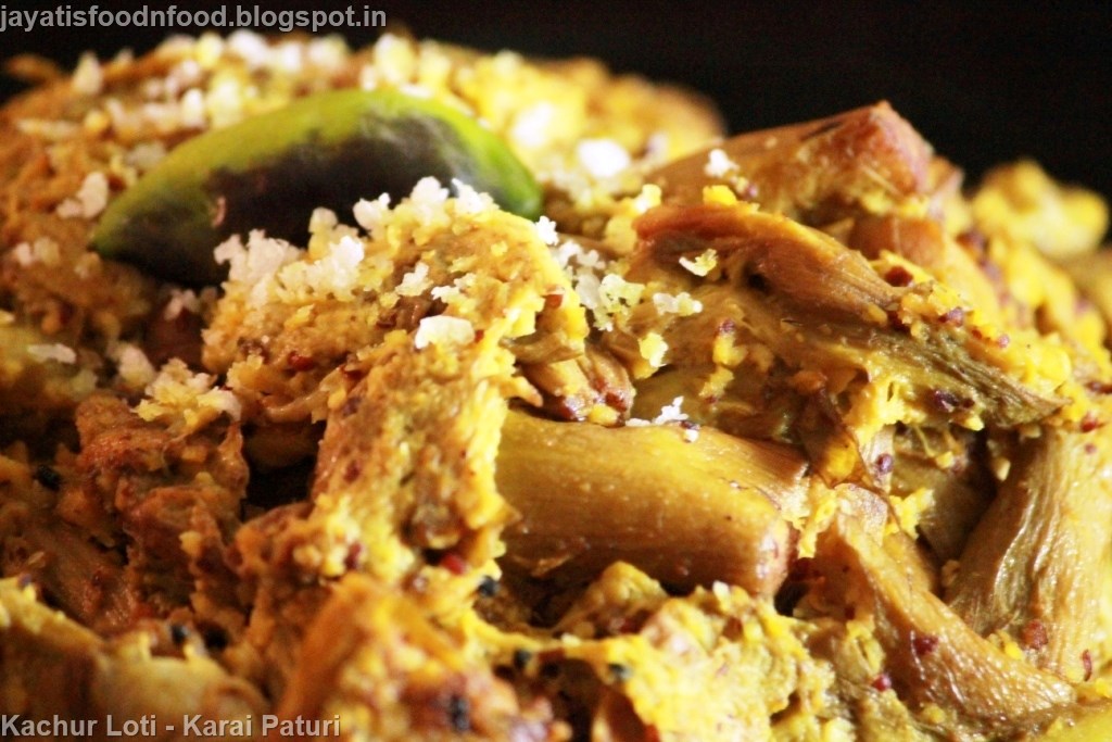 Jayati's Food Journey - Enjoy!!!: Kachur Loti - Karai Paturi