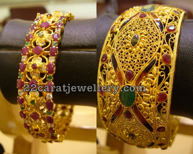 Antique Gold Bangles - Jewellery Designs