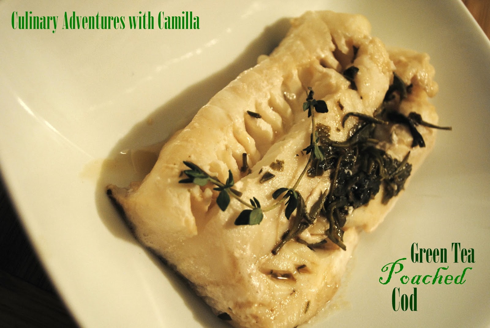 Green Tea Poached Cod + The Bruery's Tart of Darkness