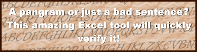 logophilius: Build a Pangram Machine in Excel