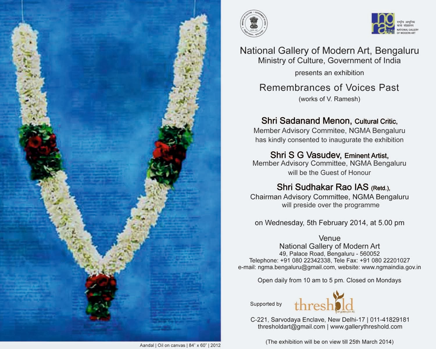 Art Scene India: Art Buzz: V Ramesh at NGMA Bangalore