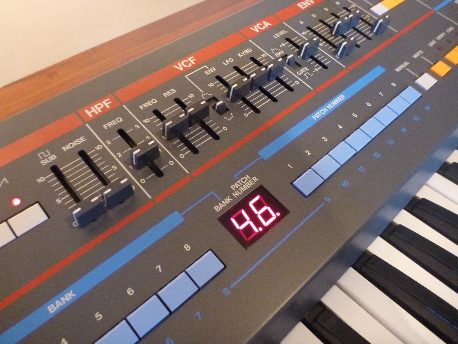 MATRIXSYNTH: Immaculate Roland Juno 106 with Red LED Pitch Bend Mod