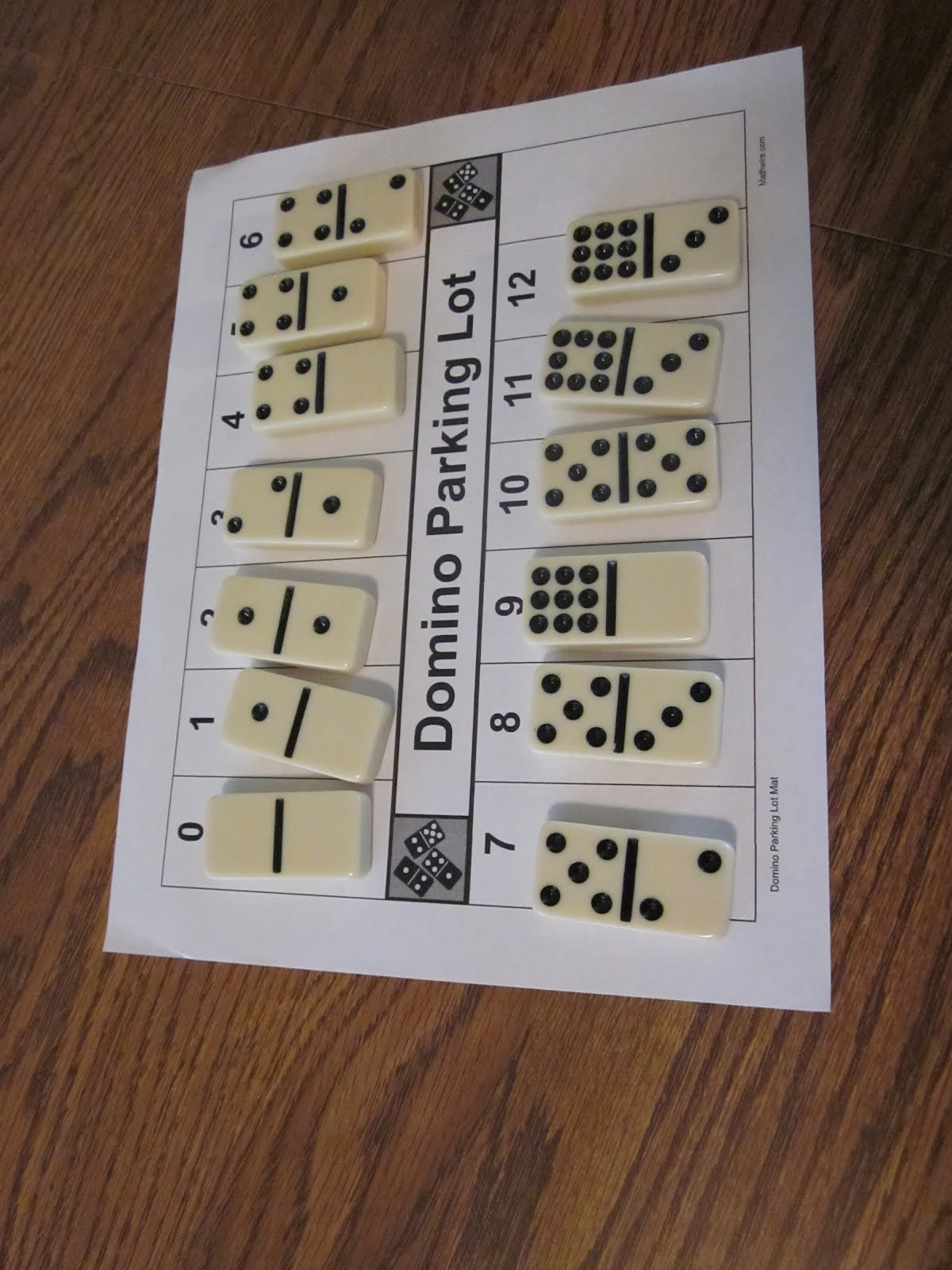 Kindergarten Homeschool Ideas: Domino Parking Lot Addition Fun
