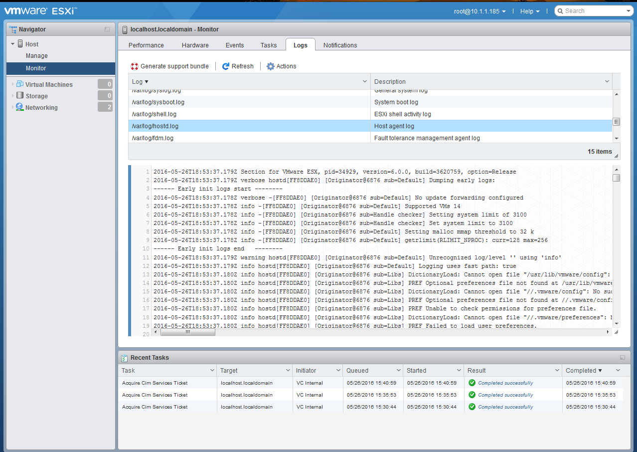 Just one more esxi-guy: The Host Client in vSphere 6.0 Update 2