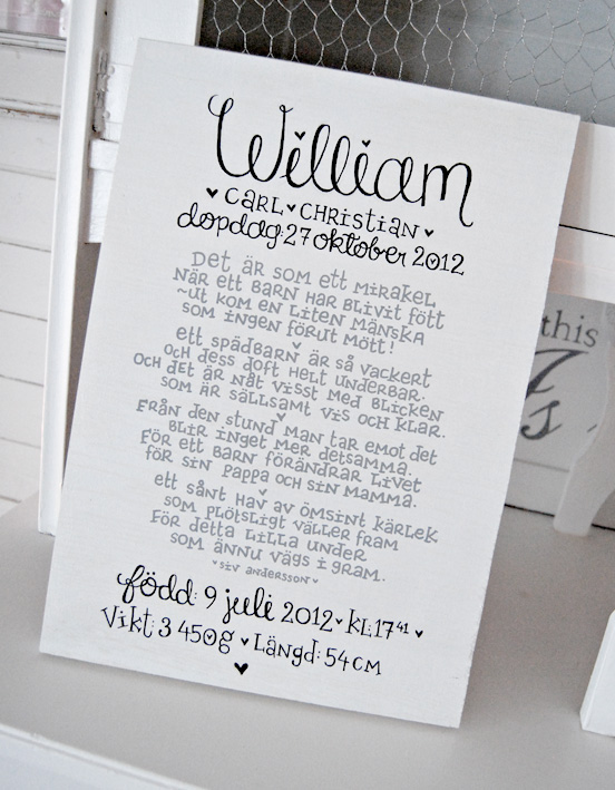 Ljusa rum i dalarna: Dopbräda (A3) till William