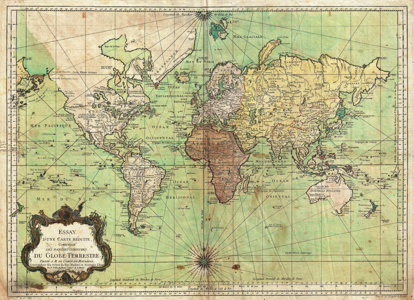Mapas históricos del mundo: Mapamundi - Siglo XVIII