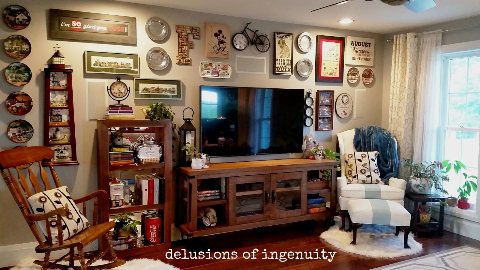 delusions of ingenuity: big-screen tv gallery wall