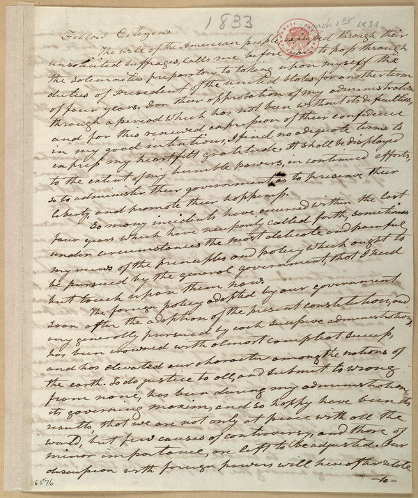 Faith & Freedom Library: Second Inaugural Address: Andrew Jackson