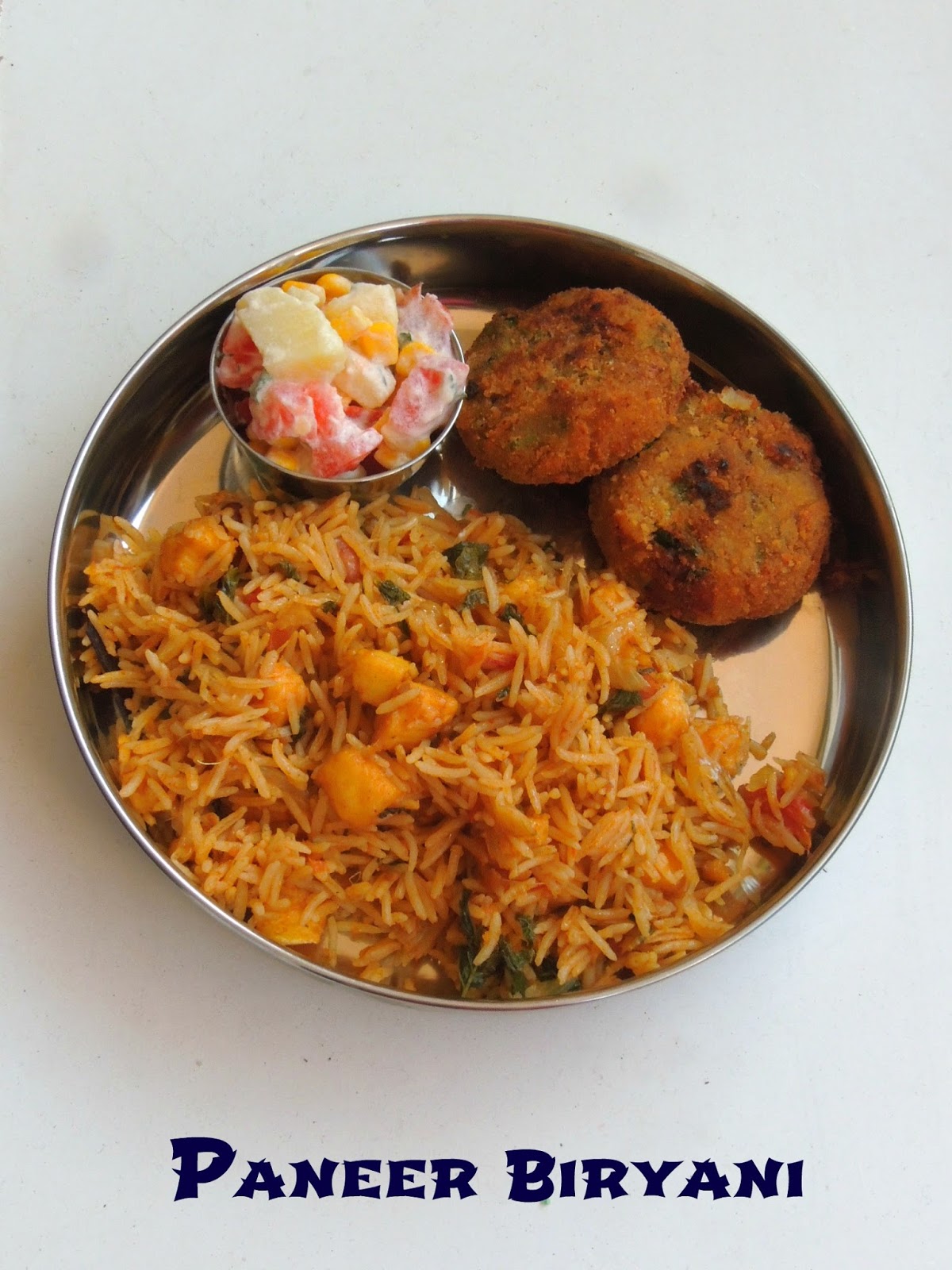Priya's Versatile Recipes: Paneer Biriyani / Paneer Biryani/Indian ...