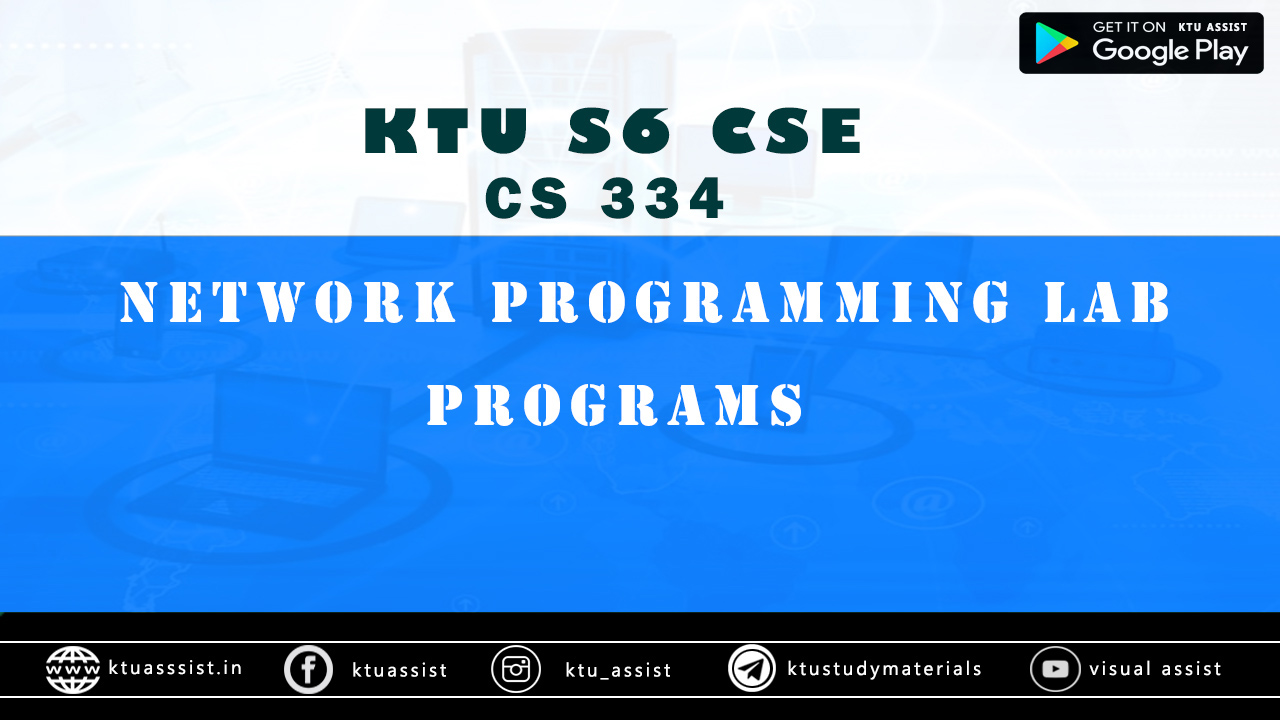 Ktu Cs332 Network Programming Lab Programs Ktu Assist