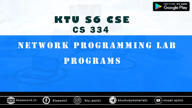 Ktu Cs332 Network Programming Lab Programs Ktu Assist