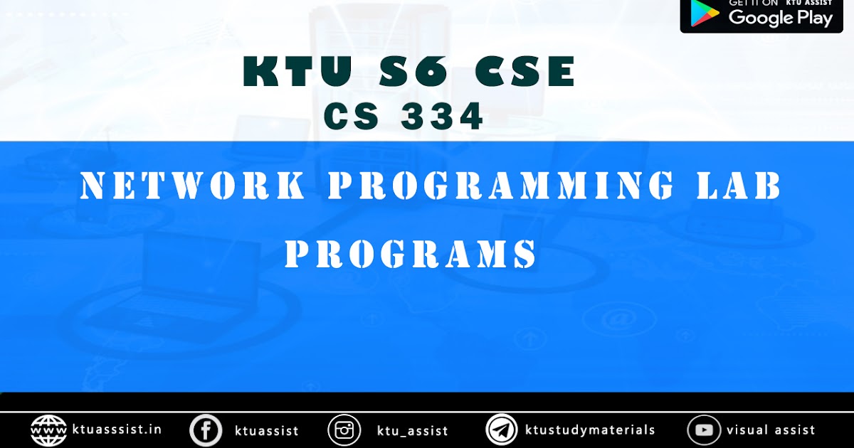 KTU CS332 Network Programming Lab Programs - KTU ASSIST
