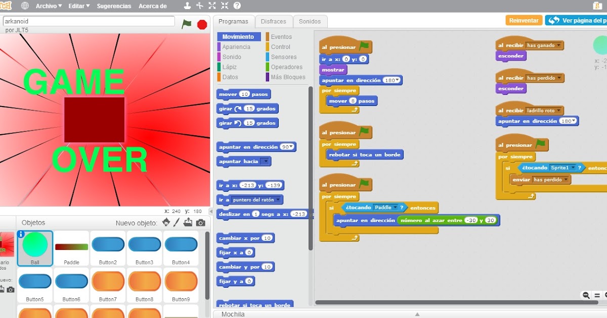 Arkanoid, un clásico en Scratch (mini juego gratis para niños) | Mil ...