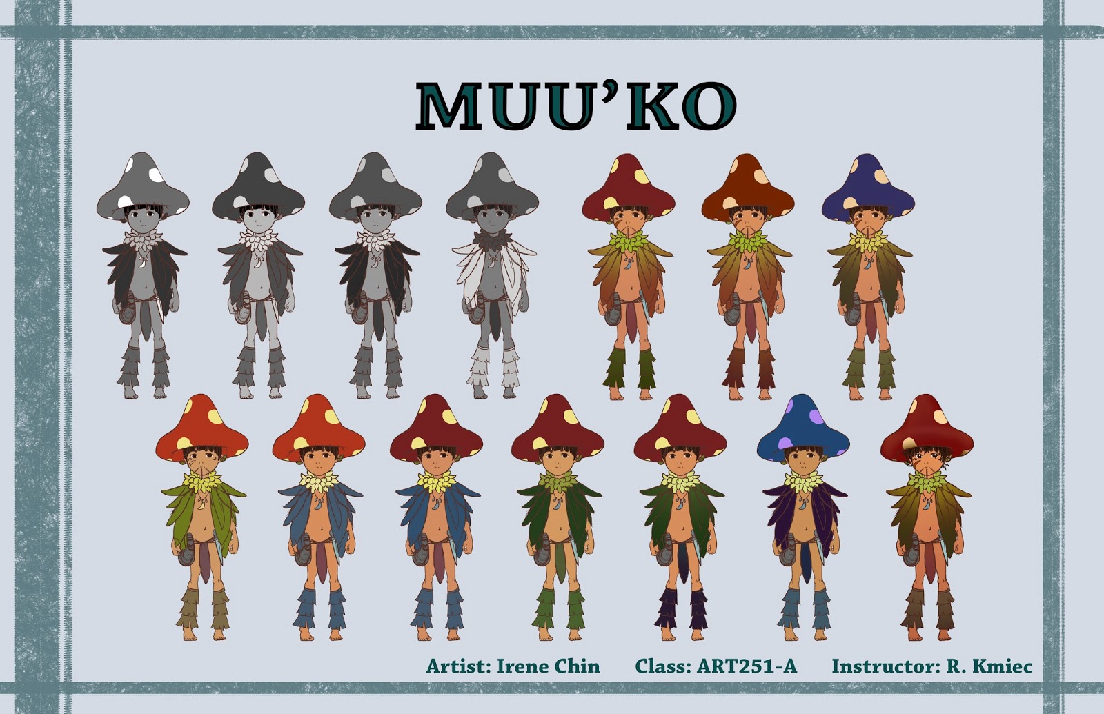 Irene's Art Blog: Character Design Process: Muu'ko the Jungle Boy