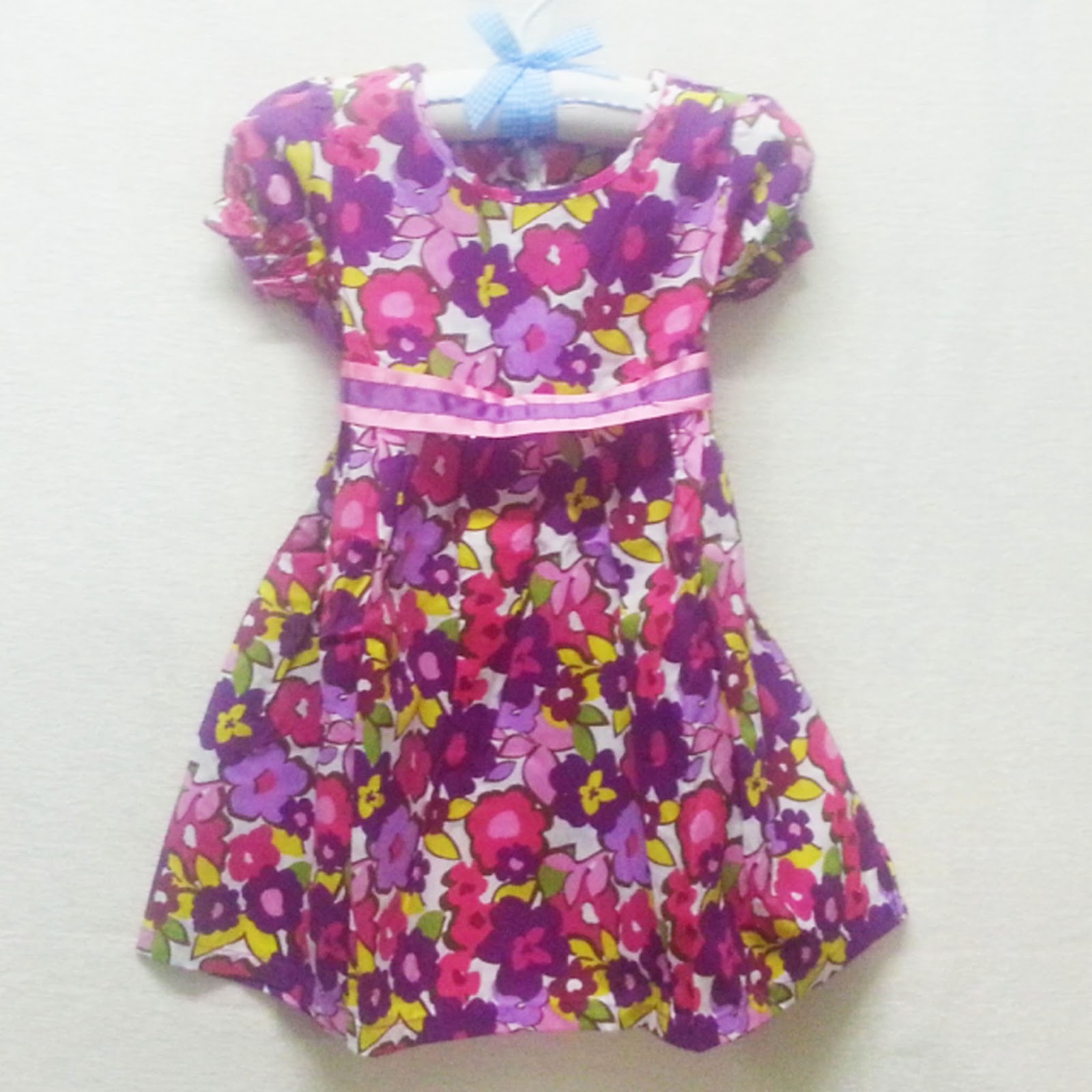 DRESS/ GAUN BUDAK PEREMPUAN BERBUNGA UNGU - Pemborong Pakaian Bayi ...