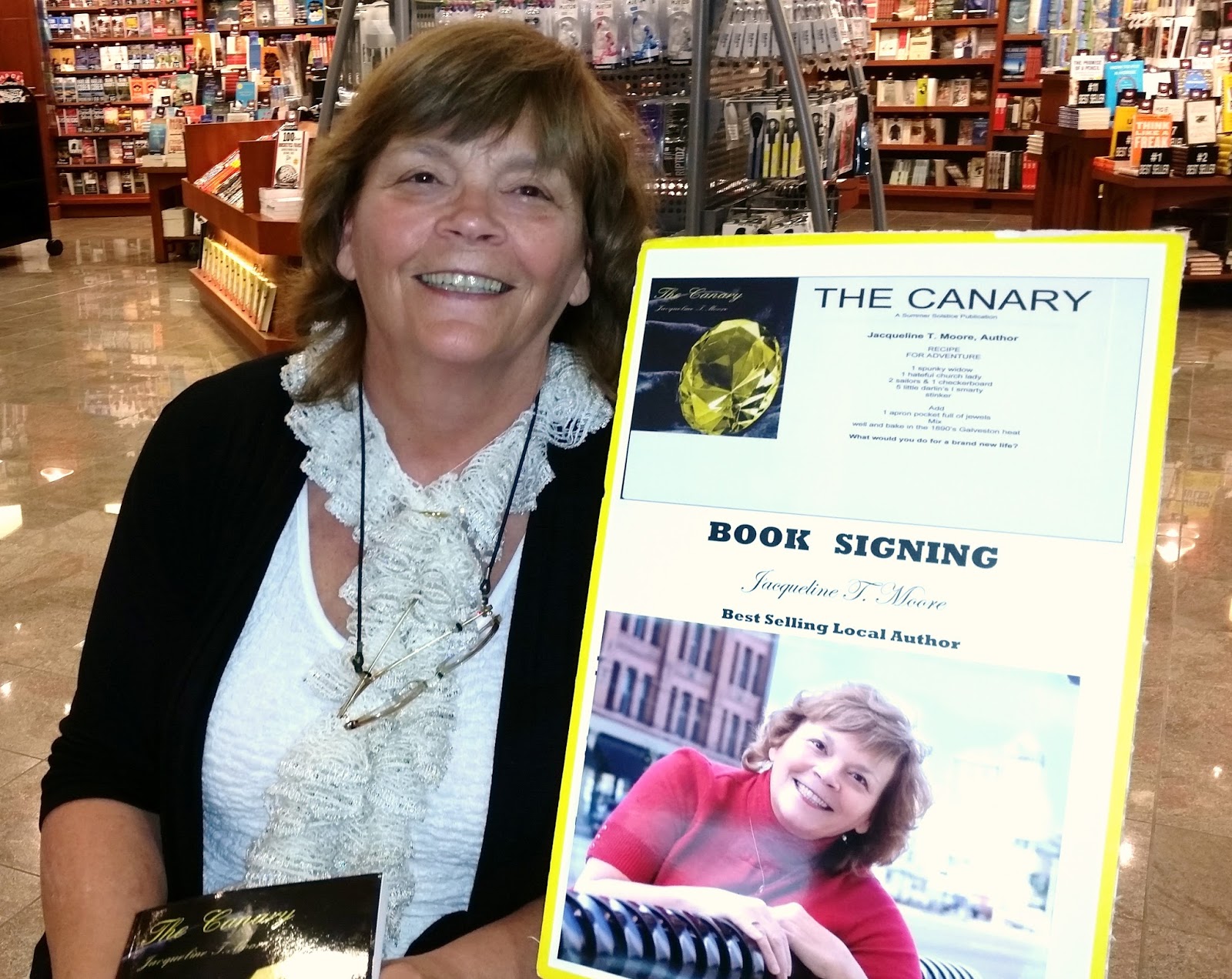 Penny's Tales: Jacqueline T. Moore and her book, The Canary, stop by ...