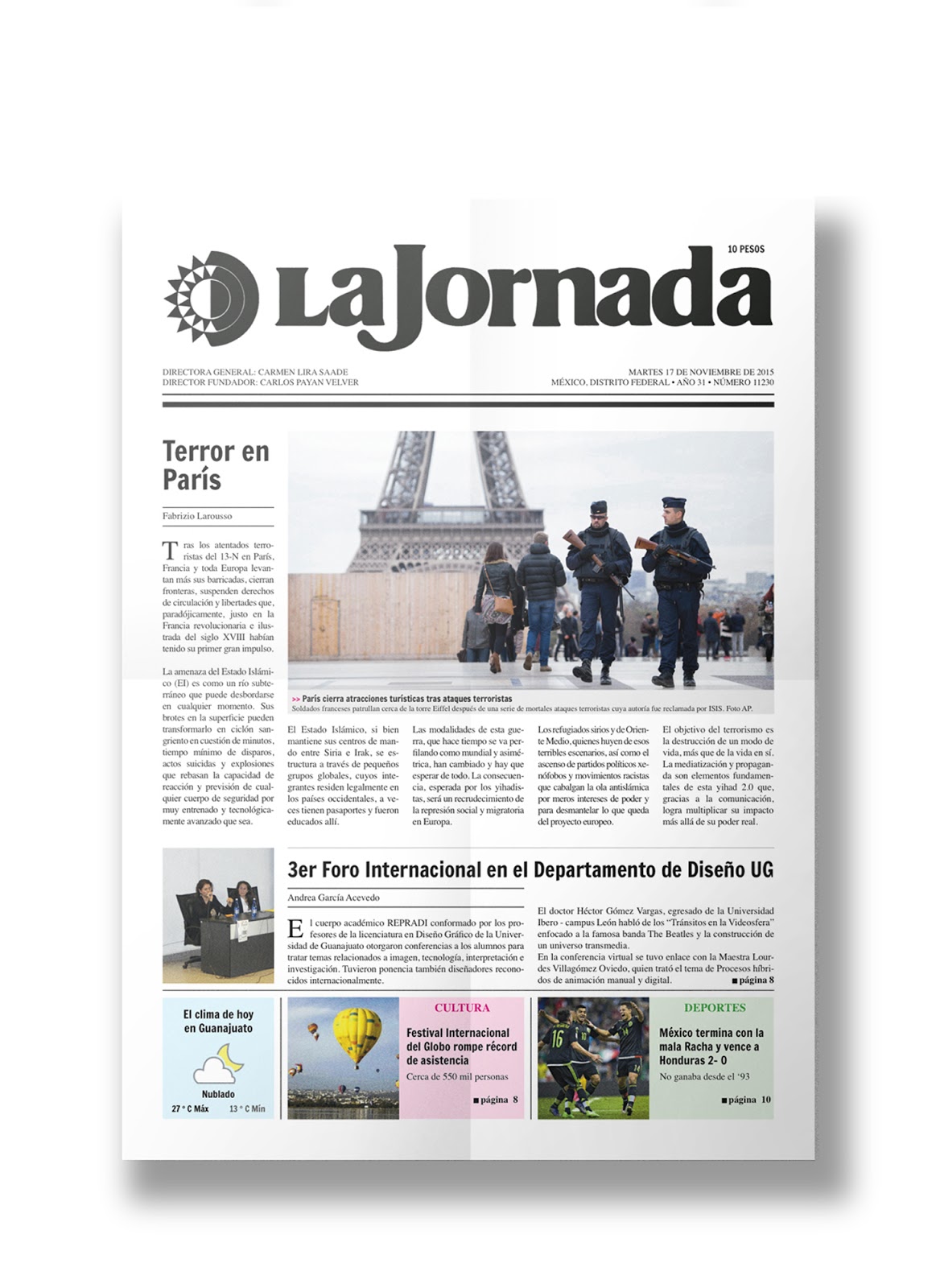 Diseño Editorial | Rediseño de periódico | Andrea García | Diseño Gráfico