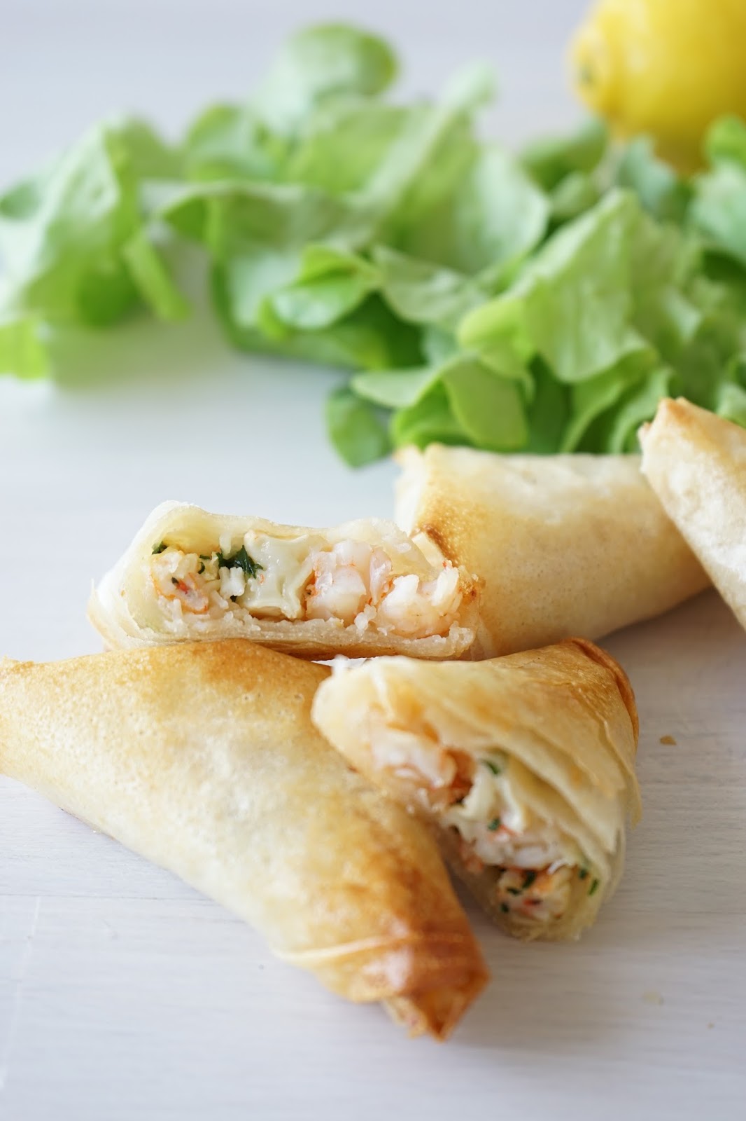 The Cook Time: Bricks aux crevettes, fromage de chèvre et miel