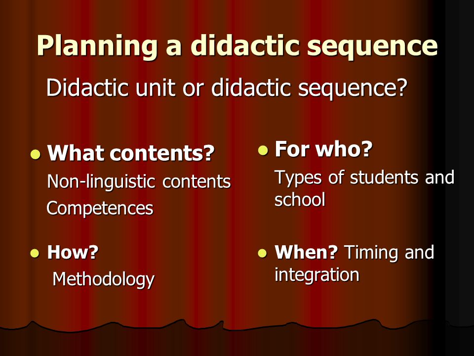 Questions that you must ask in the elaboration of a didactic sequence.
