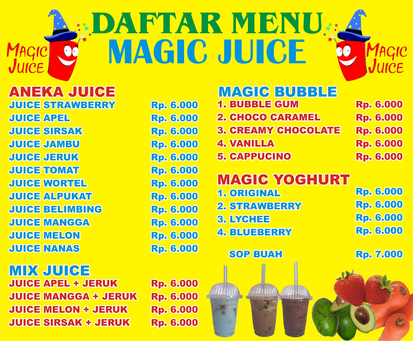 Magic Juice: Our Menu