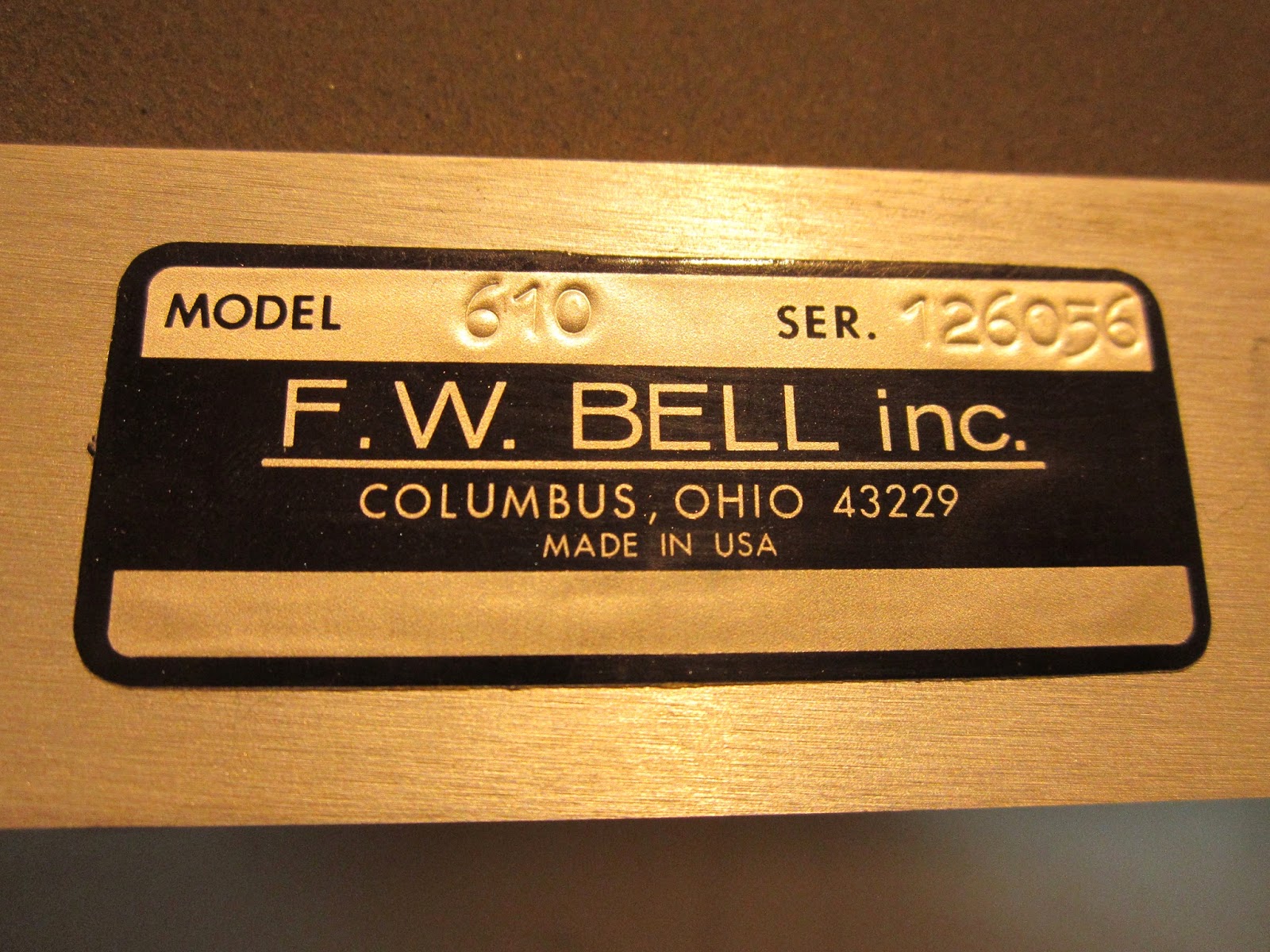 F.W. Bell Inc. 610 and D343-100 Gaussmeter and Probe Reference Magnet ...