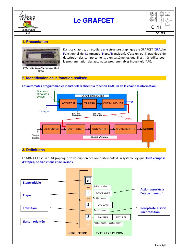 Cours Complet sur le Grafcet - génie électronique