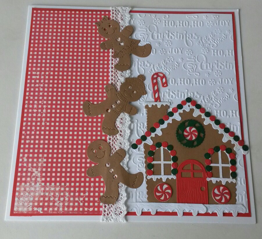 Cards made by Beckie: Gingerbread house Christmas card