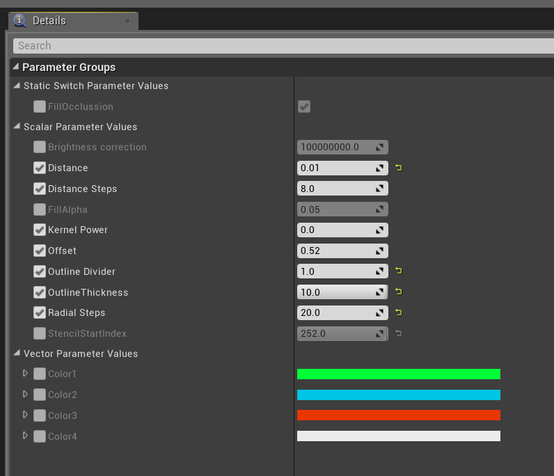 Multicolor soft outline in Unreal Engine