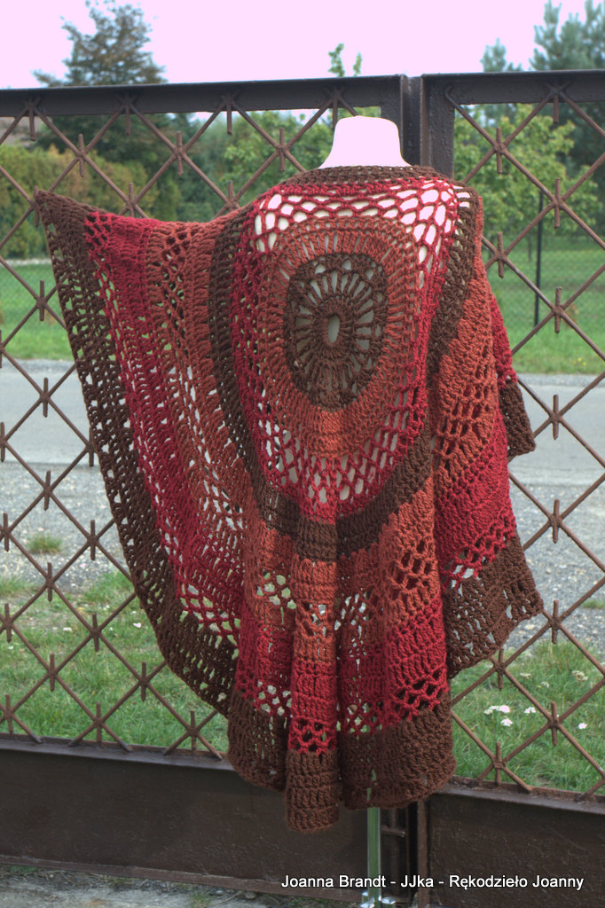 Rękodzieło Joanny / JJka / Joanna's crafts: "Indiańskie" szydełkowe ponczo