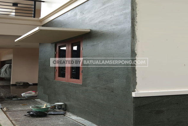 Pemasangan Fasad Batu Andesit di De Latinos BSD City - JUAL BATU ALAM ...