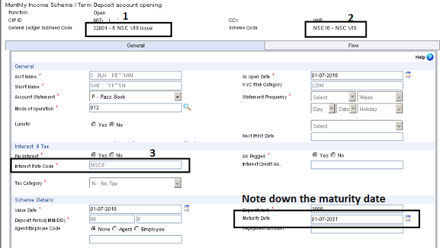 NSC/KVP Account Opening Procedure issued on after 01 July 2016