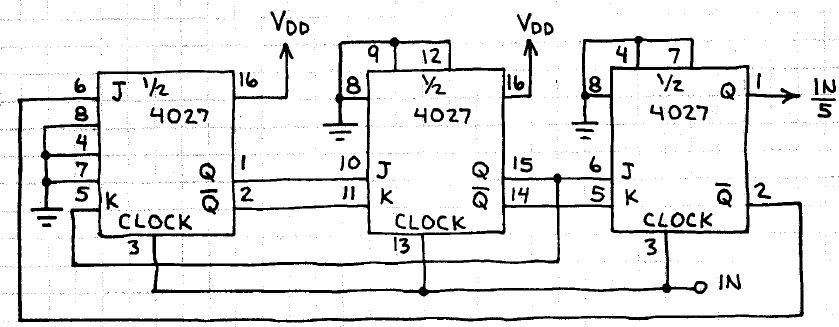 Electronic Circuits for Beginners: Divide By 5 Counter
