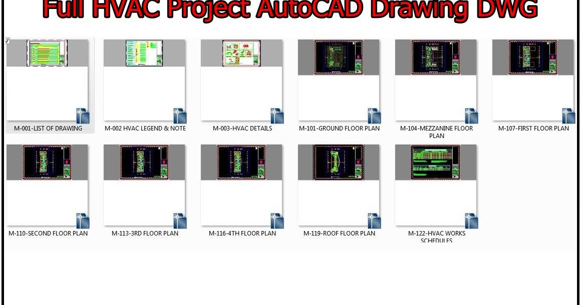 HVAC AutoCAD Drawings DWG for Commercial Building Project