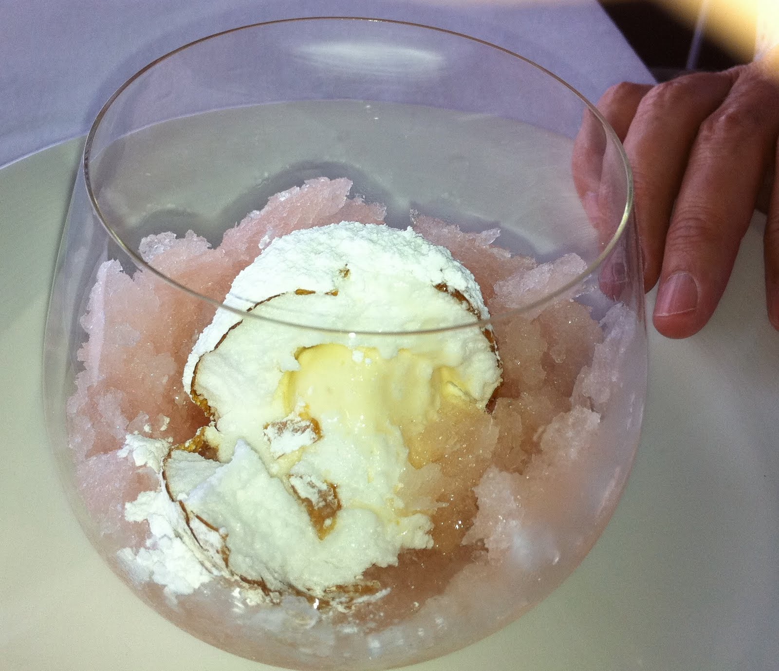 The Bragabonds: Snow egg dessert at Quay in Sydney