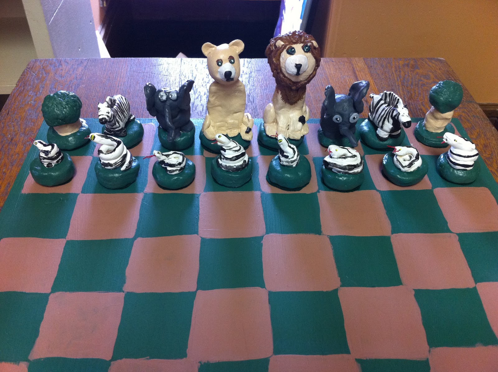 Smock mama: Safari Chess Set for Silent Auction